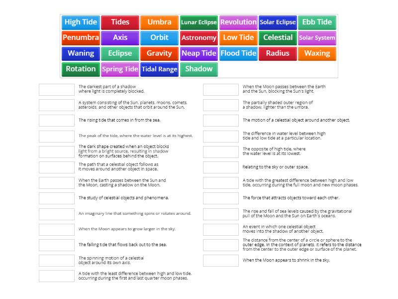 Earth, Moon, Sun (Space) - Match up