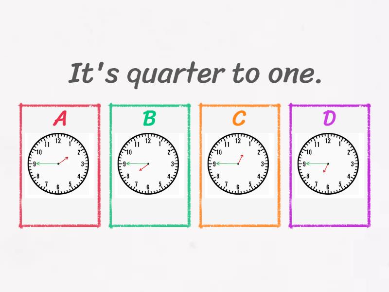 Quarter to (time) - Quiz