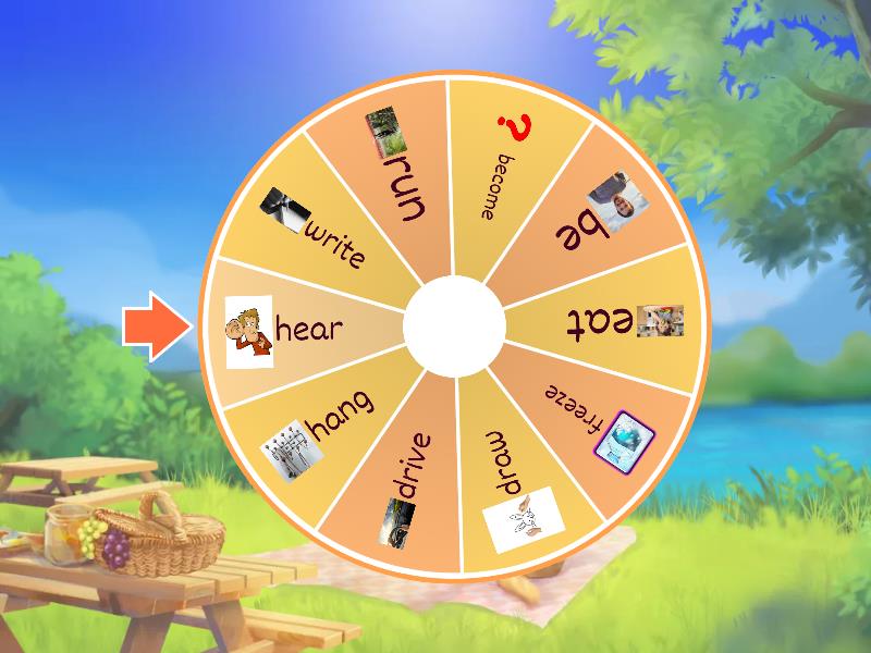 What's the past simple form of the verb? - Spin the wheel