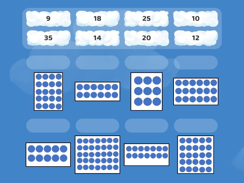 2,3,5 times table array - answer - Match up