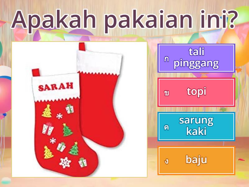 Pakaian dan barang peribadi - Quiz