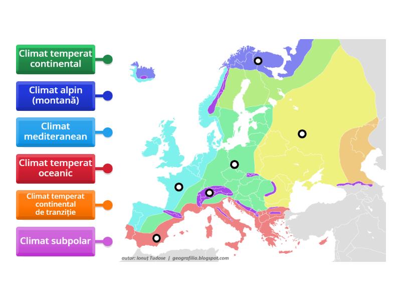 Clima Europei harta interactiva - Labelled diagram