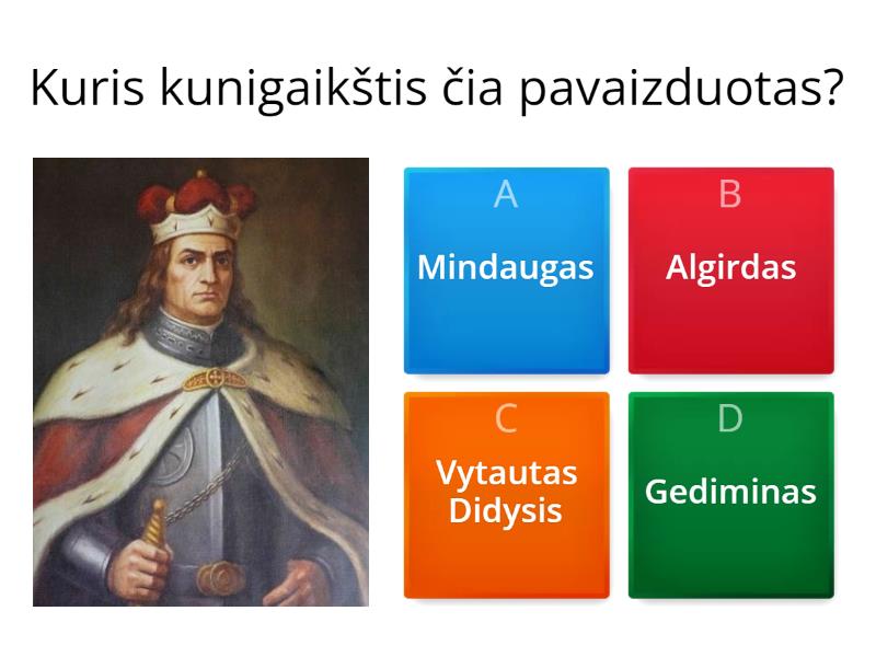 Lietuvos kunigaikščiai 4 klasė - Viktorina