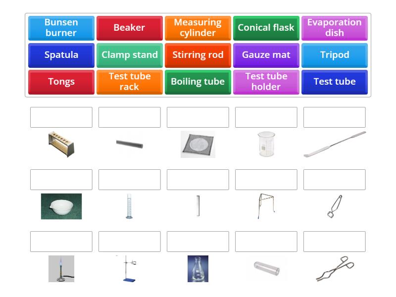 Labratory equipment pictures and names - Match up