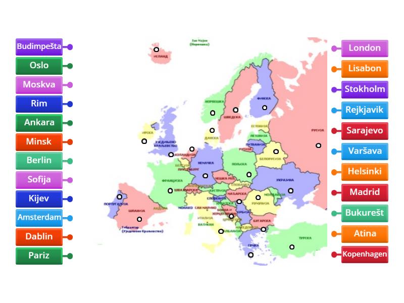 Glavni gradovi - Labelled diagram