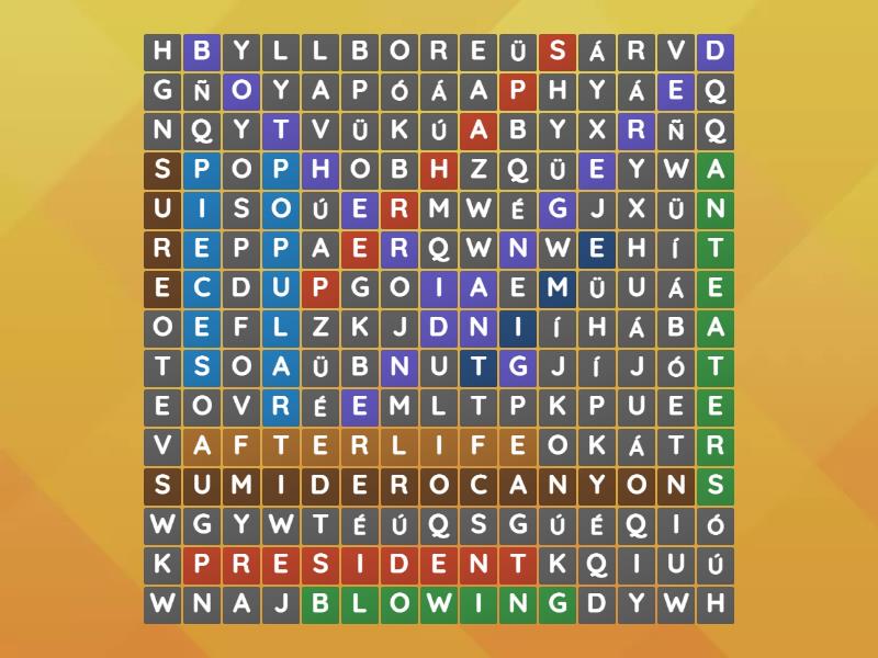 5th key words - Wordsearch