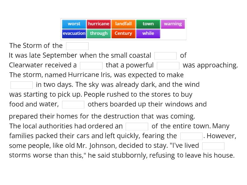 Hurricanes - Complete the sentence