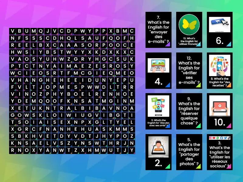 Things you can do online - Wordsearch