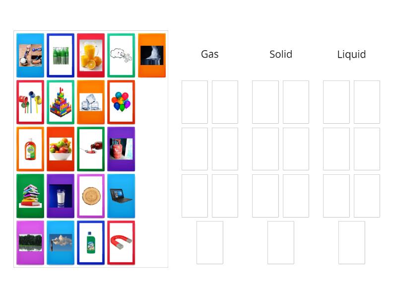G4 Solids, Liquids and Gases - Group sort