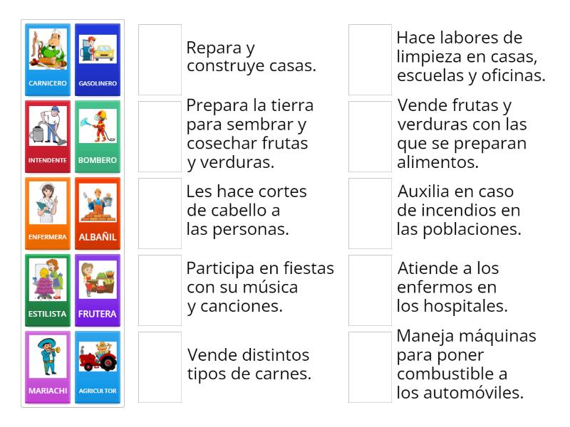 LOS TRABAJOS DE MI COMUNIDAD (1° PRIMARIA) - Une las parejas