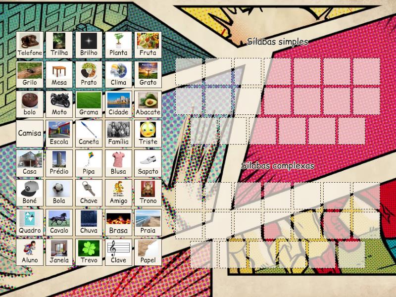 Sílabas simples e complexas (compostas) - Group sort