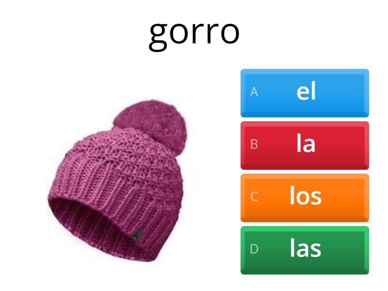 Articulos la ropa - Cuestionario