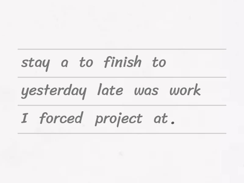 Outcomes b2. Final revision (word order) - Unjumble