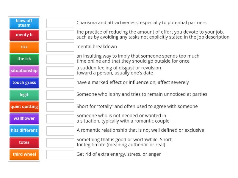 new internet slang - Match up