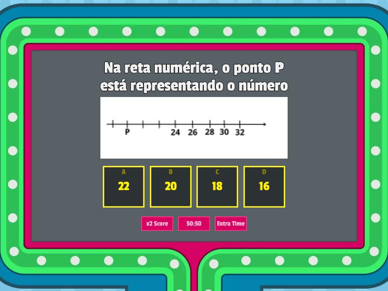 Localizar números em reta numérica - Gameshow quiz