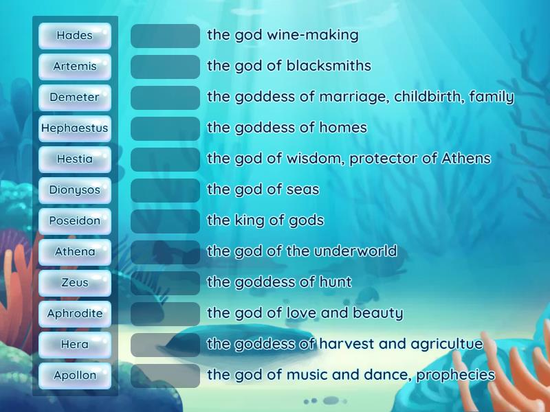 Greek gods - Match up