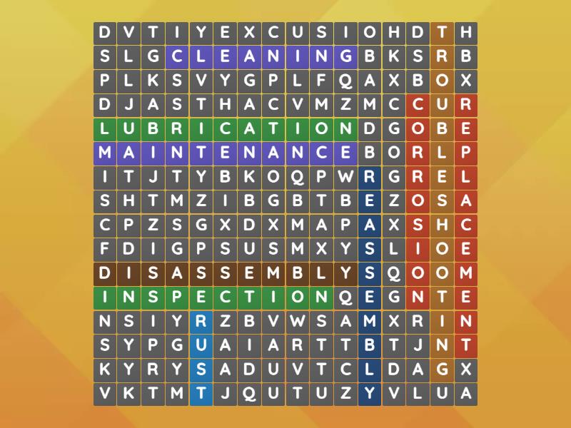 Reel repair and maintenance - Wordsearch