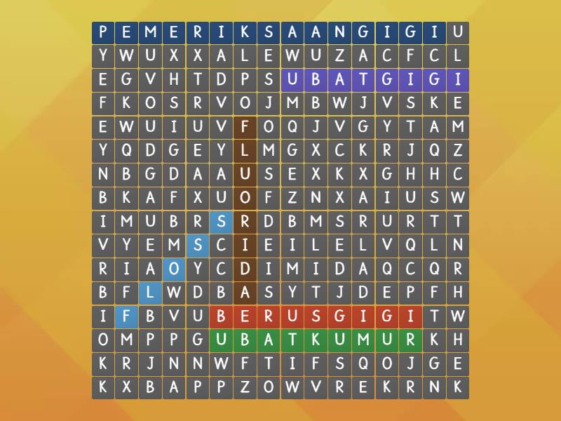 KUIZ PENJAGAAN PERGIGIAN - Wordsearch