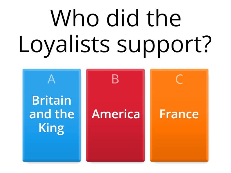 Lesson 4 "Loyalists" - Quiz