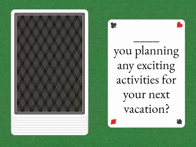 Vacations - Speaking cards