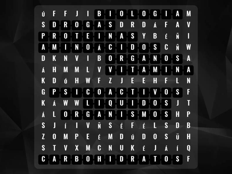biologia - Sopa de letras