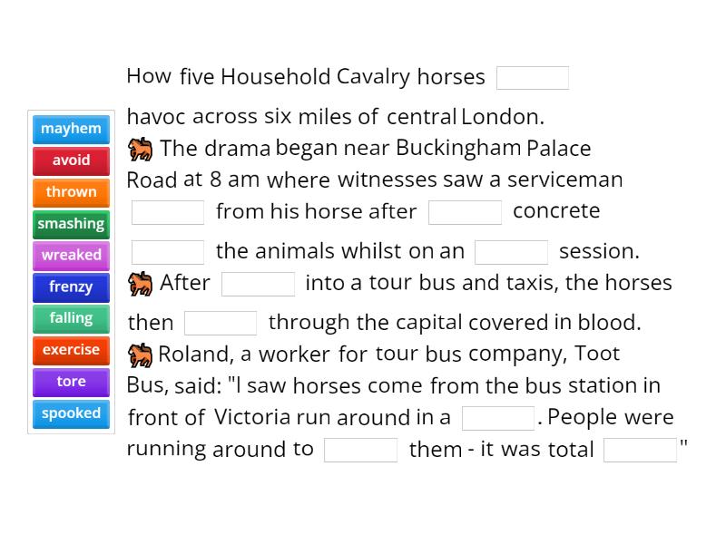 Cavalry horses - Complete the sentence