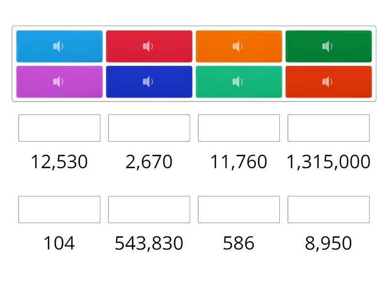 Vocabulary 9C - high numbers - Match up