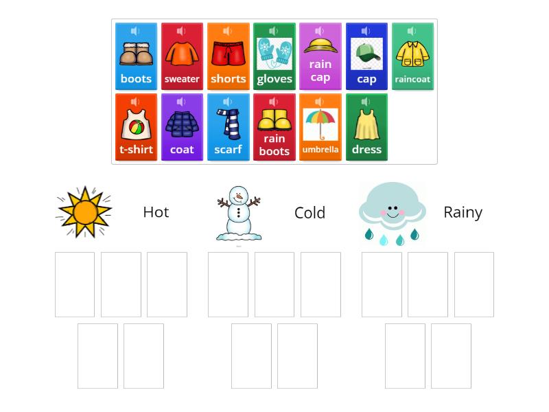 Clothes and weather. Milo - Group sort