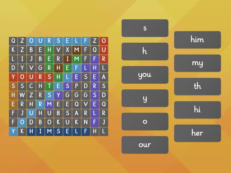 Pronouns - Wordsearch