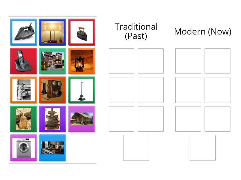 Houses and Homes Comparison: Past and Present - Group sort