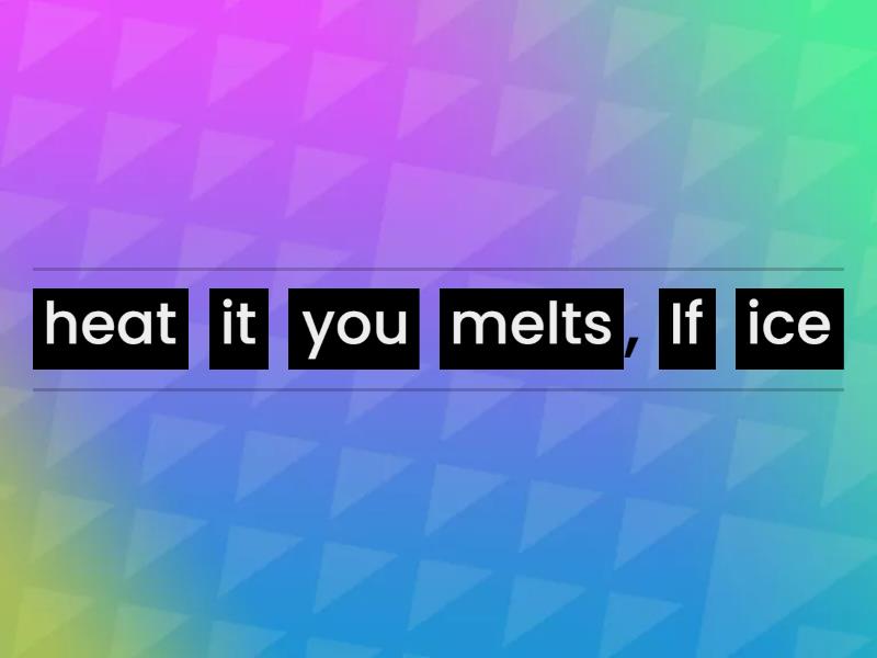 Zero conditional - Unjumble