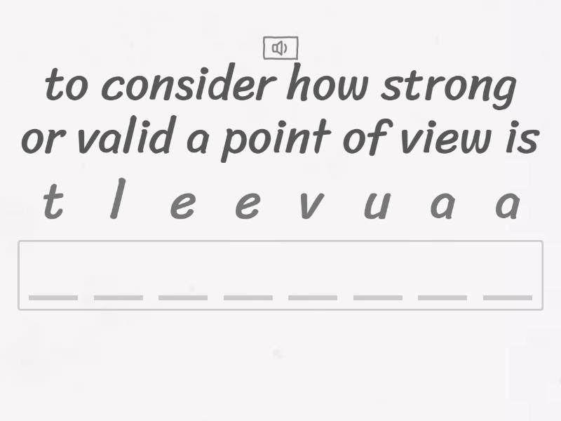 Business Project: Critical thinking - key words - Anagram