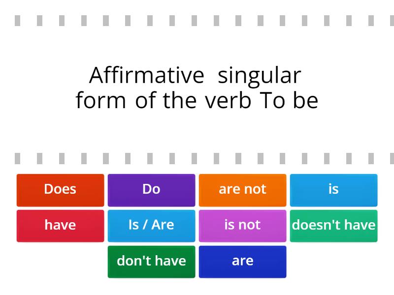 Language introduction verb To be and To have - Find the match