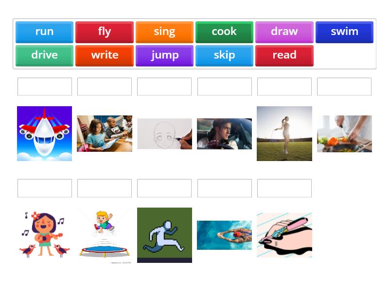 Action words - Une las parejas