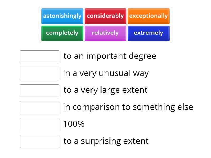 Intensifiers - Match up