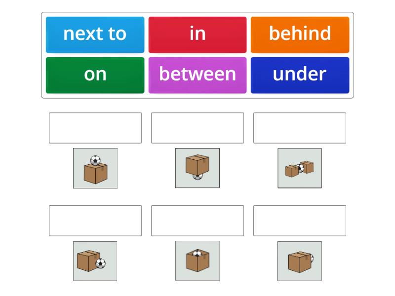 In, on, under, behind, next to, between 2 - Une las parejas