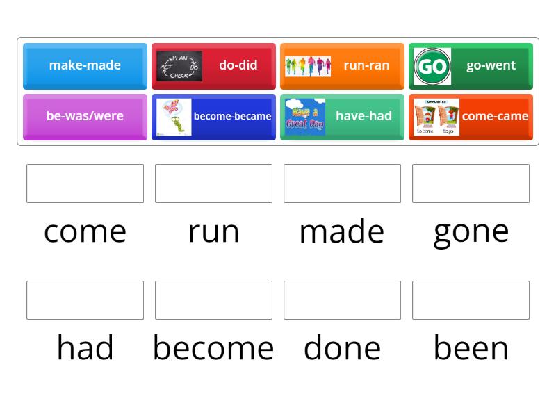 Irregular Verbs Part 1 Past Participle - Une las parejas