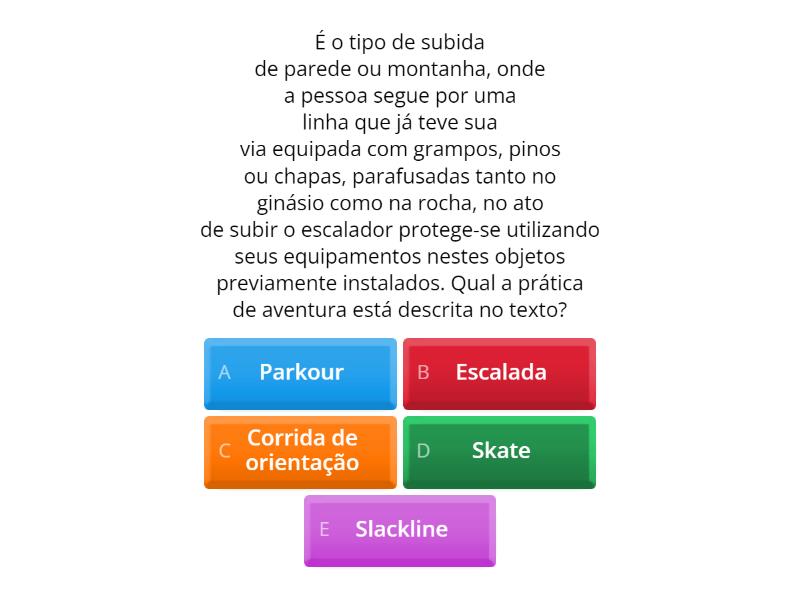 Atividade de Recuperação - 7° ano - CEPMG-PXT - Quiz