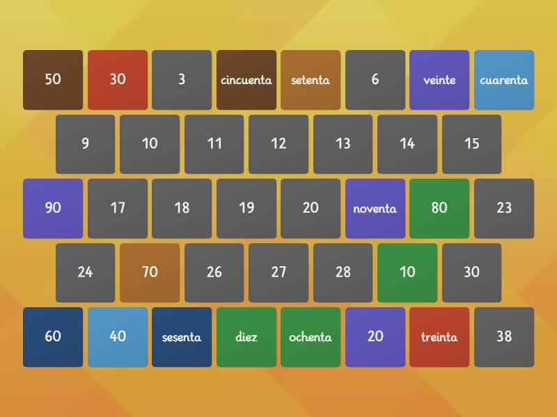 Los numeros 1-100 - Parejas