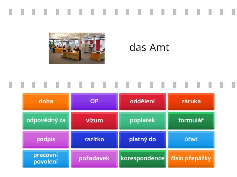 Auf dem Amt - Wortschatz - Find the match