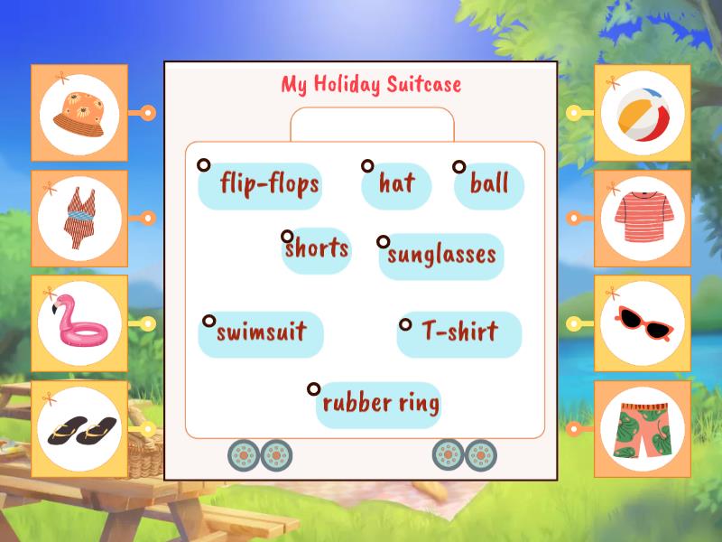 My holiday suitcase - Labelled diagram