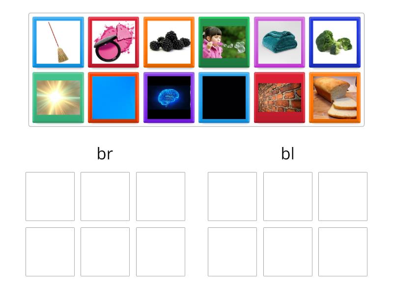 Ellie Initial Consonant Blends br, bl - Group sort