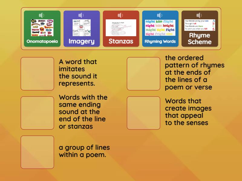 Poetry Elements - Match up