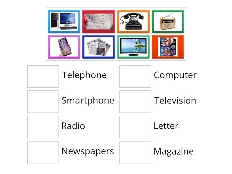 Match the picture of the communication tool with the name! - Match up