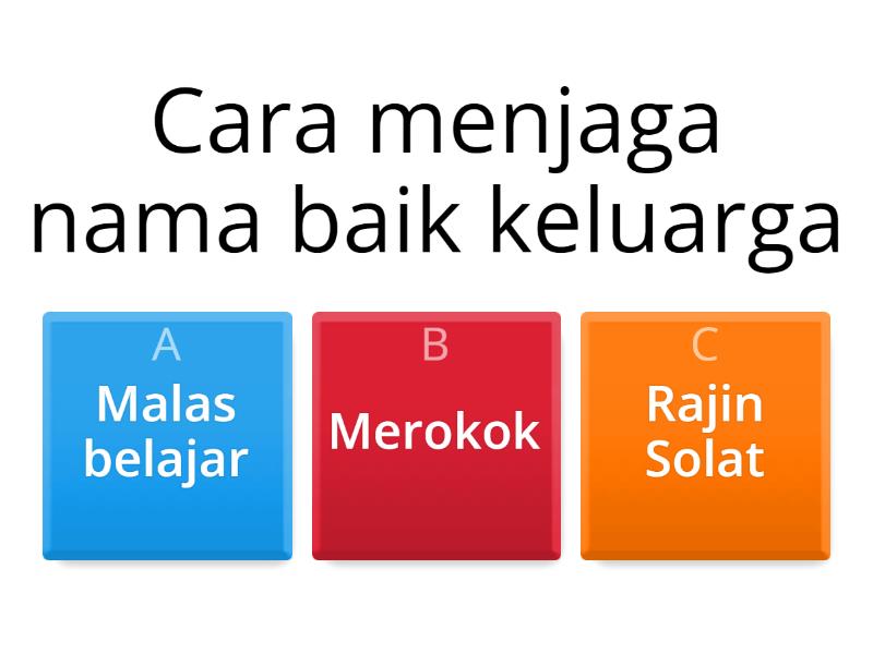 MENJAGA NAMA BAIK KELUARGA - Cuestionario