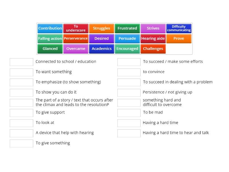 Unit 2 - Vocab Review - Match up