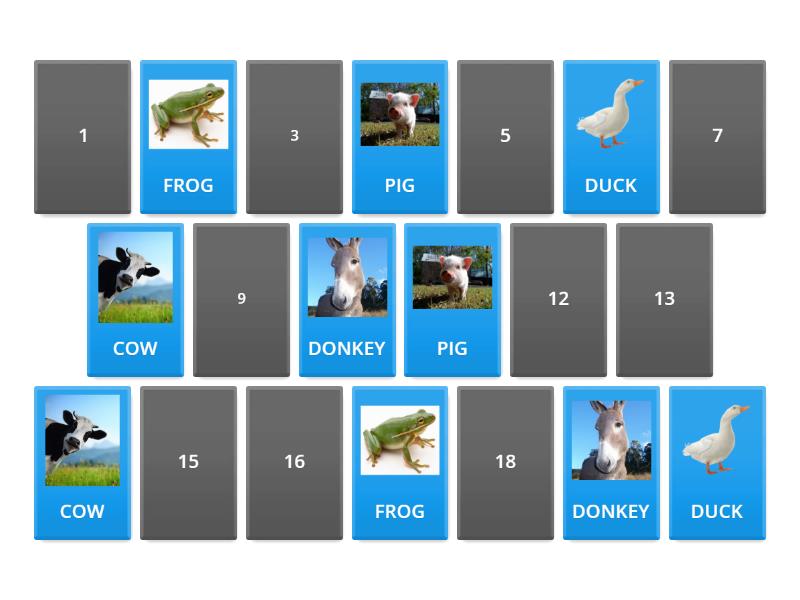 G2 - MEMORY GAME - ANIMALS - Matching pairs