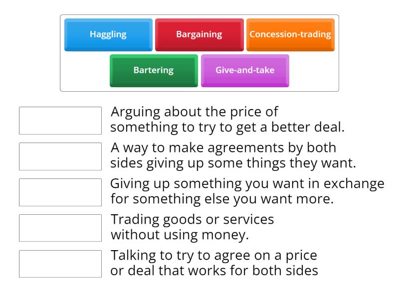 Negotiation. Bargaining stage 2 - Match up