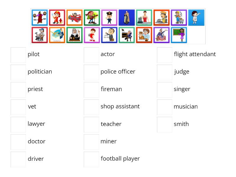 Jobs and Professions - Vocab - Match up