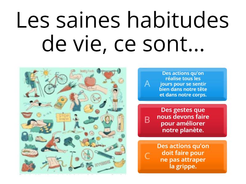 Les saines habitudes de vie - 1er cycle - Quiz
